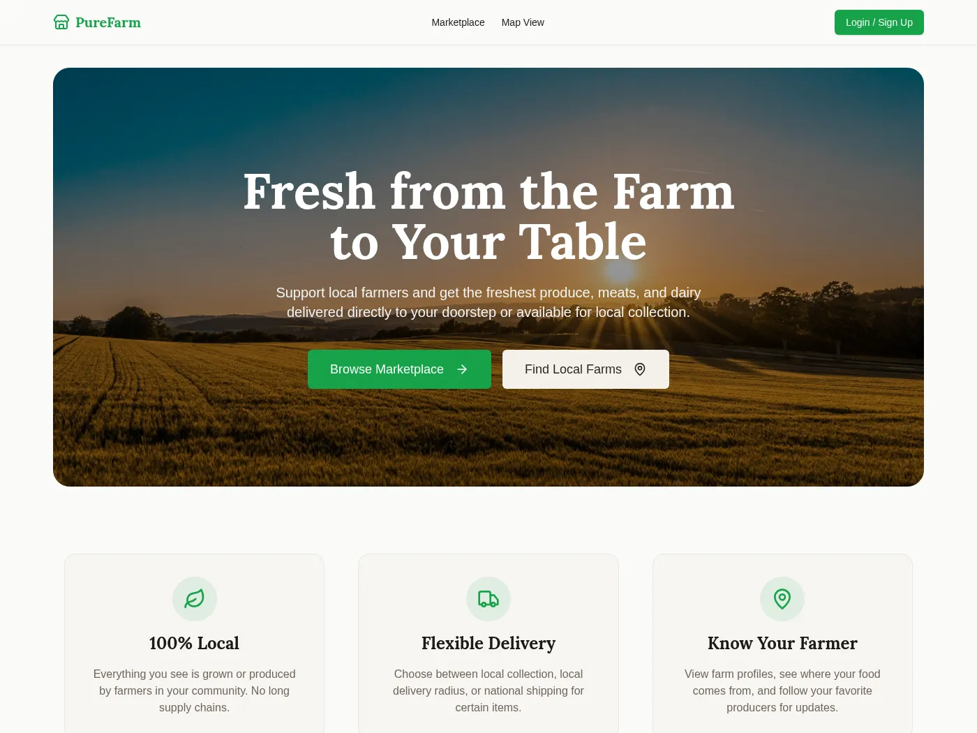 PureFarm Marketplace MVP