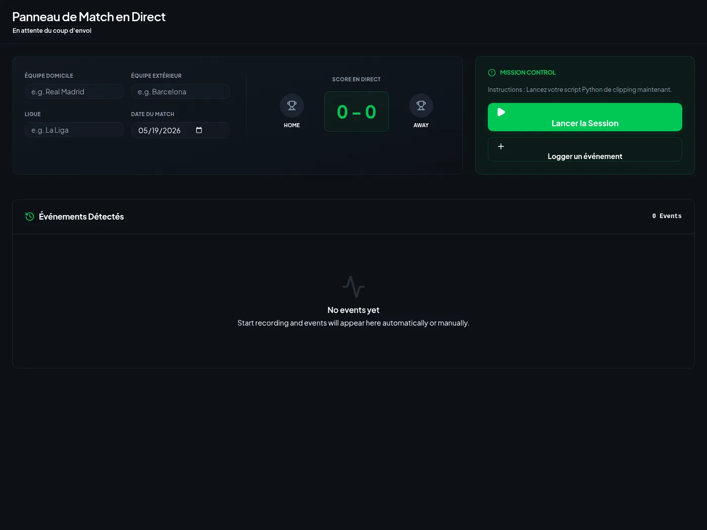 PUREFOOTBALL Mission Dashboard