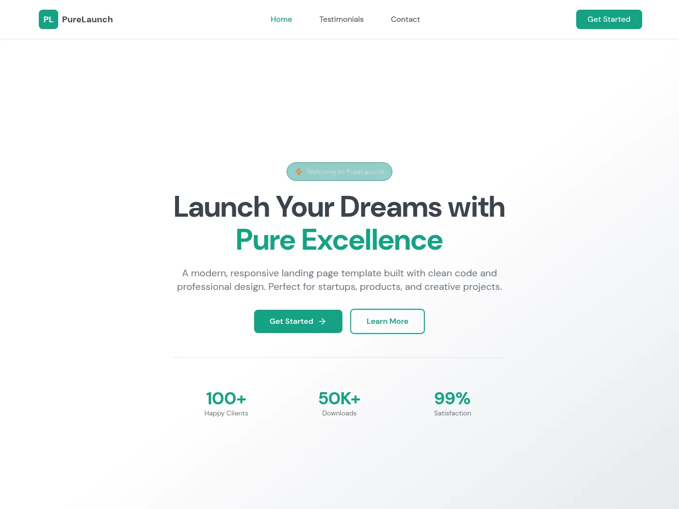 PureLaunch Landing Starter