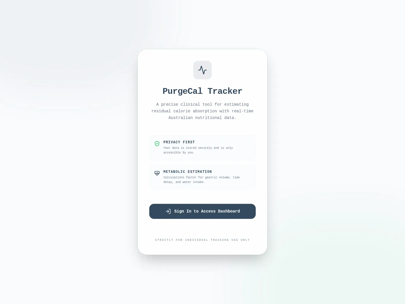 PurgeCal Tracker
