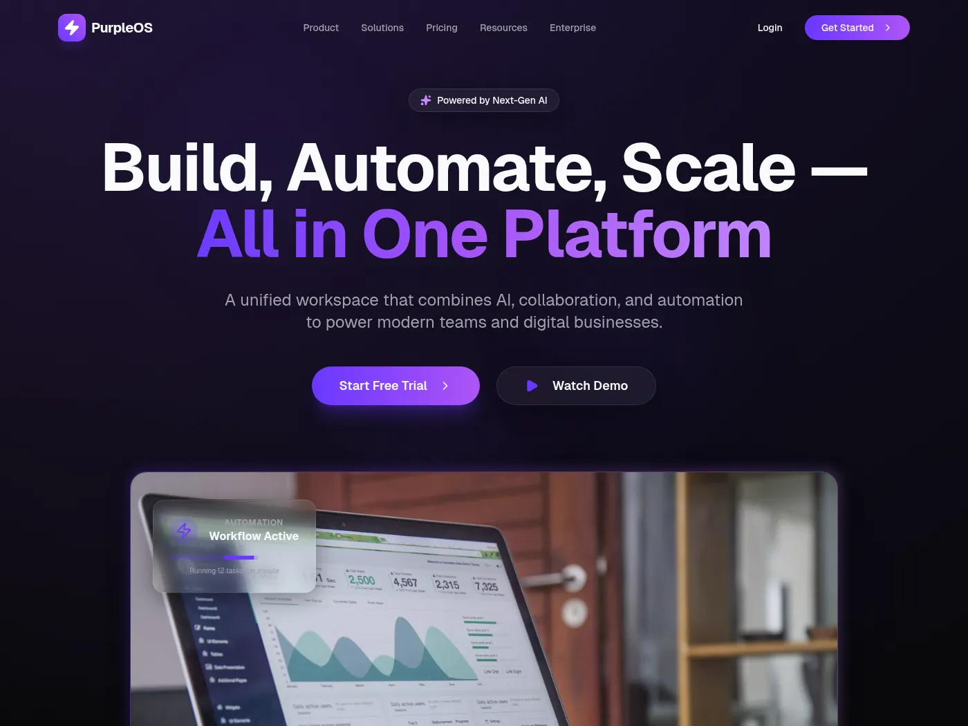 Purple Gradient SaaS Platform