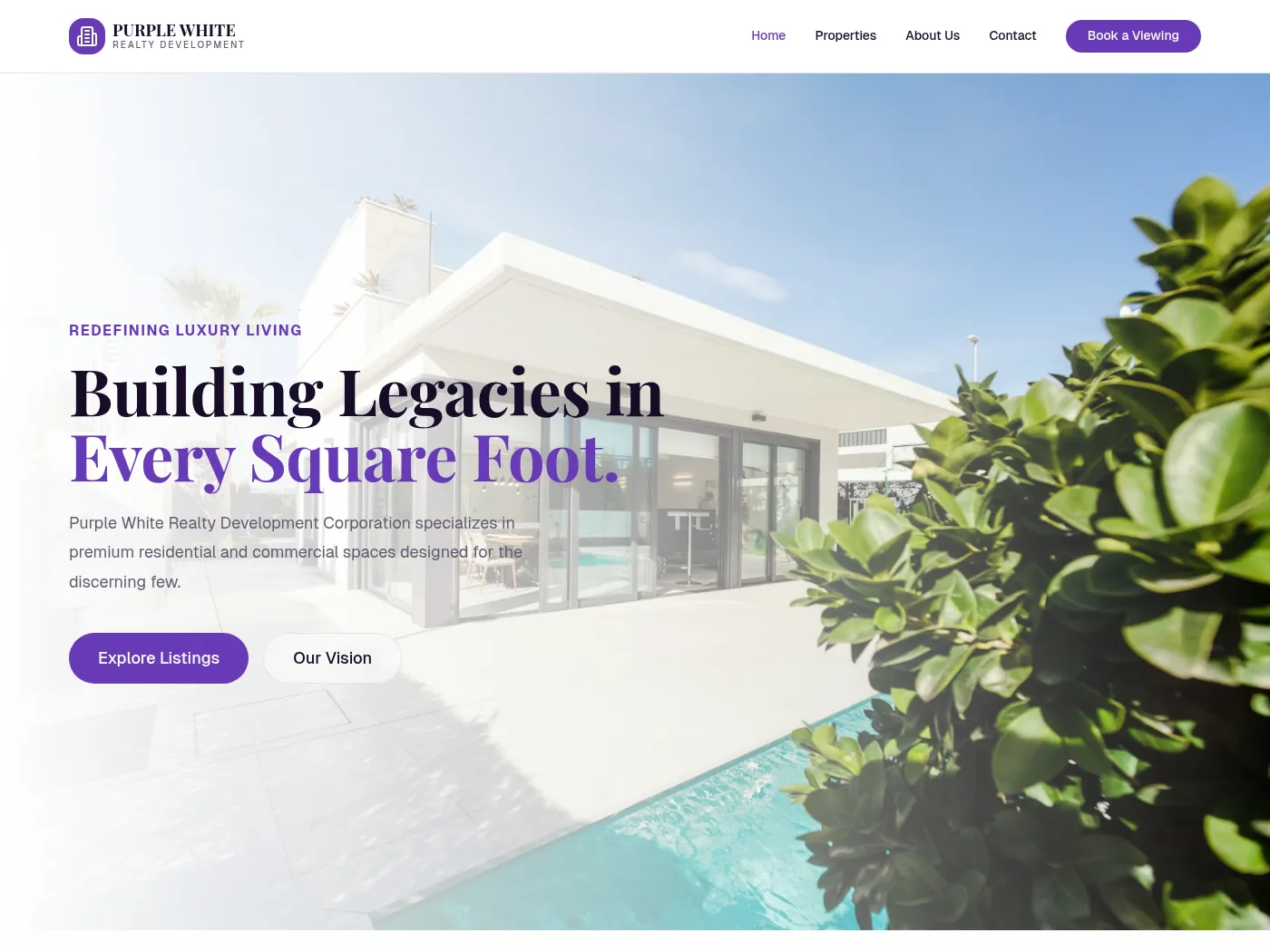 Purple White Realty Site