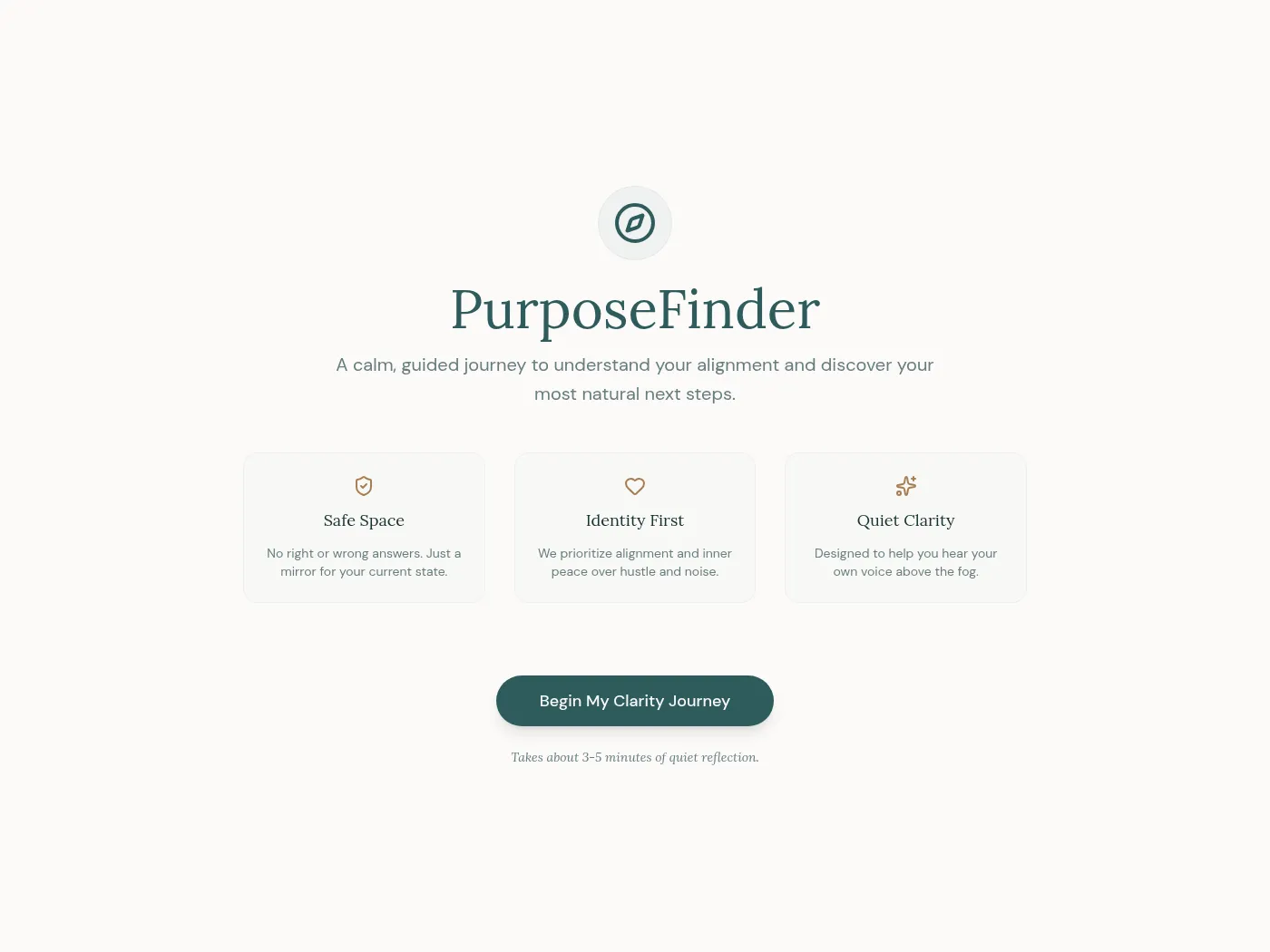 PurposeFinder Clarity App
