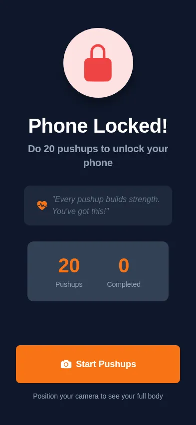 Pushup Lock App