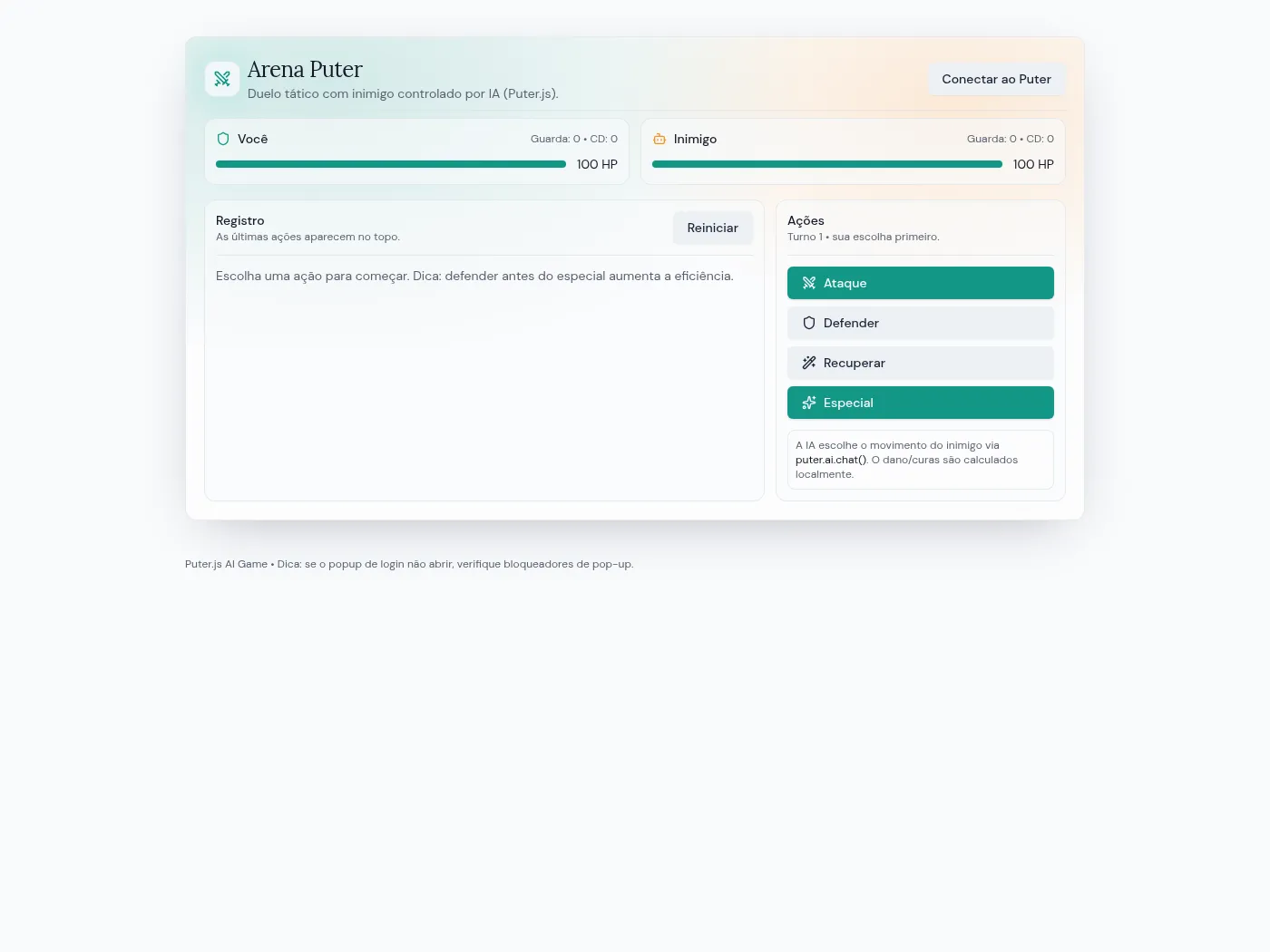 Puter.js AI Game