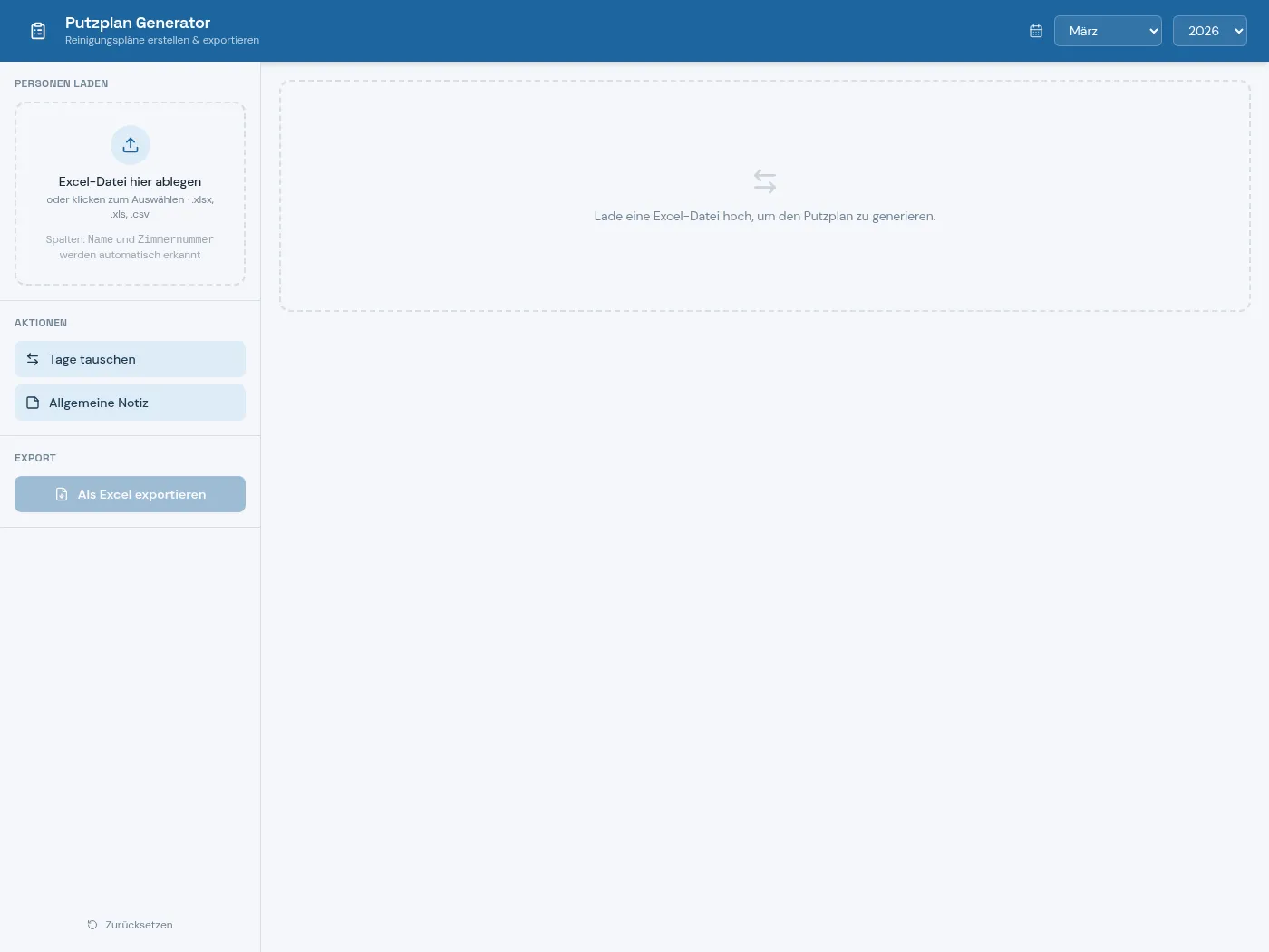 Putzplan Generator