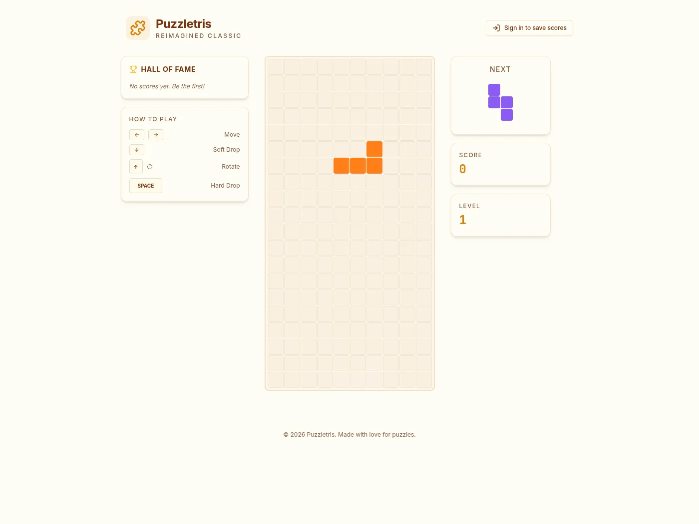Puzzletris Game