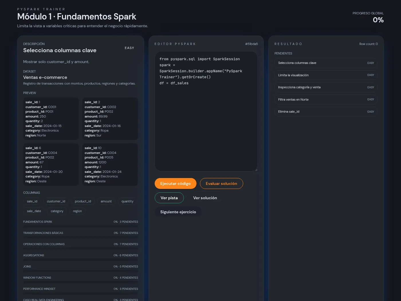 PySpark Trainer App