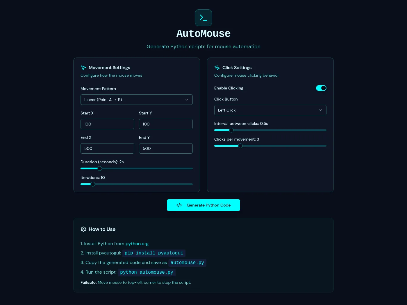 AutoMouse Python Tool