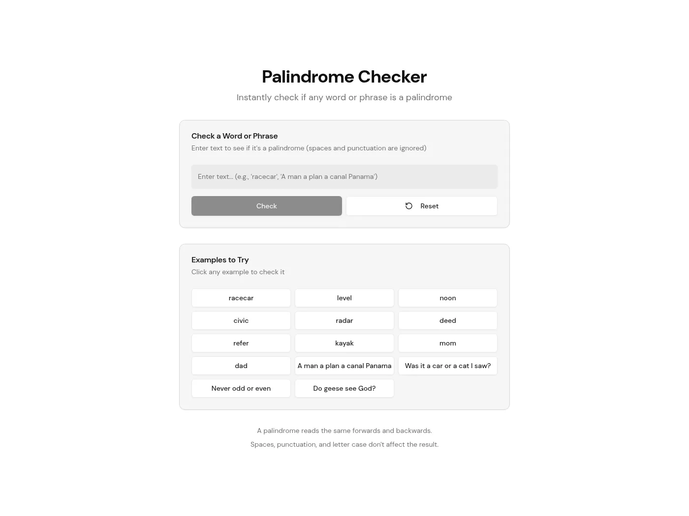 Python Palindrome Checker