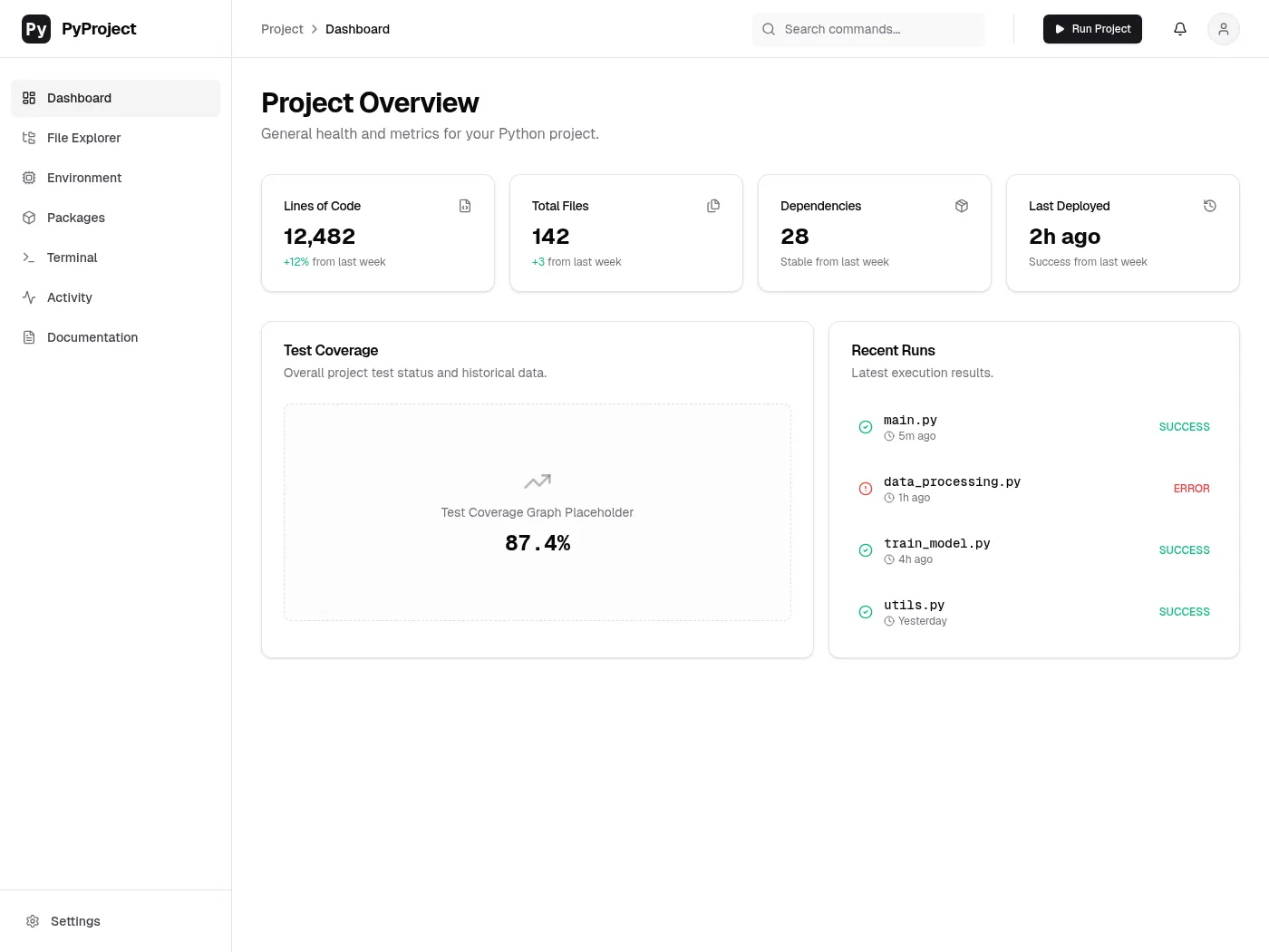 PyProject Dashboard