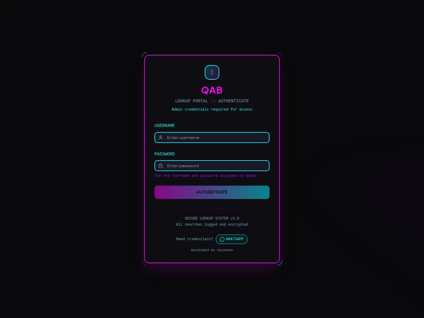 Qab Lookup Portal
