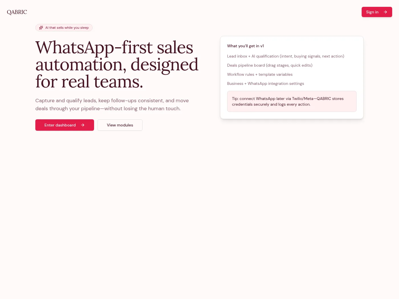 QABRIC AI Sales Suite