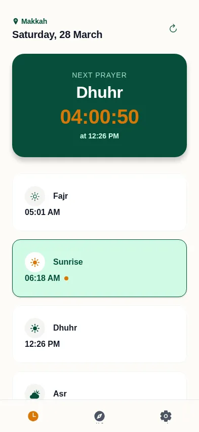 Qibla & Prayer Times