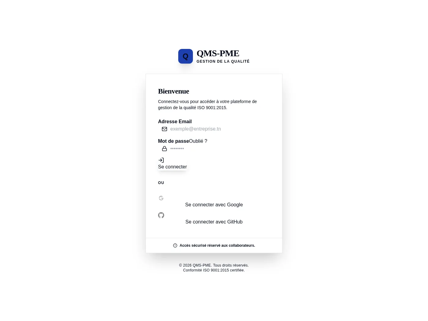 QMS-PME Quality Platform