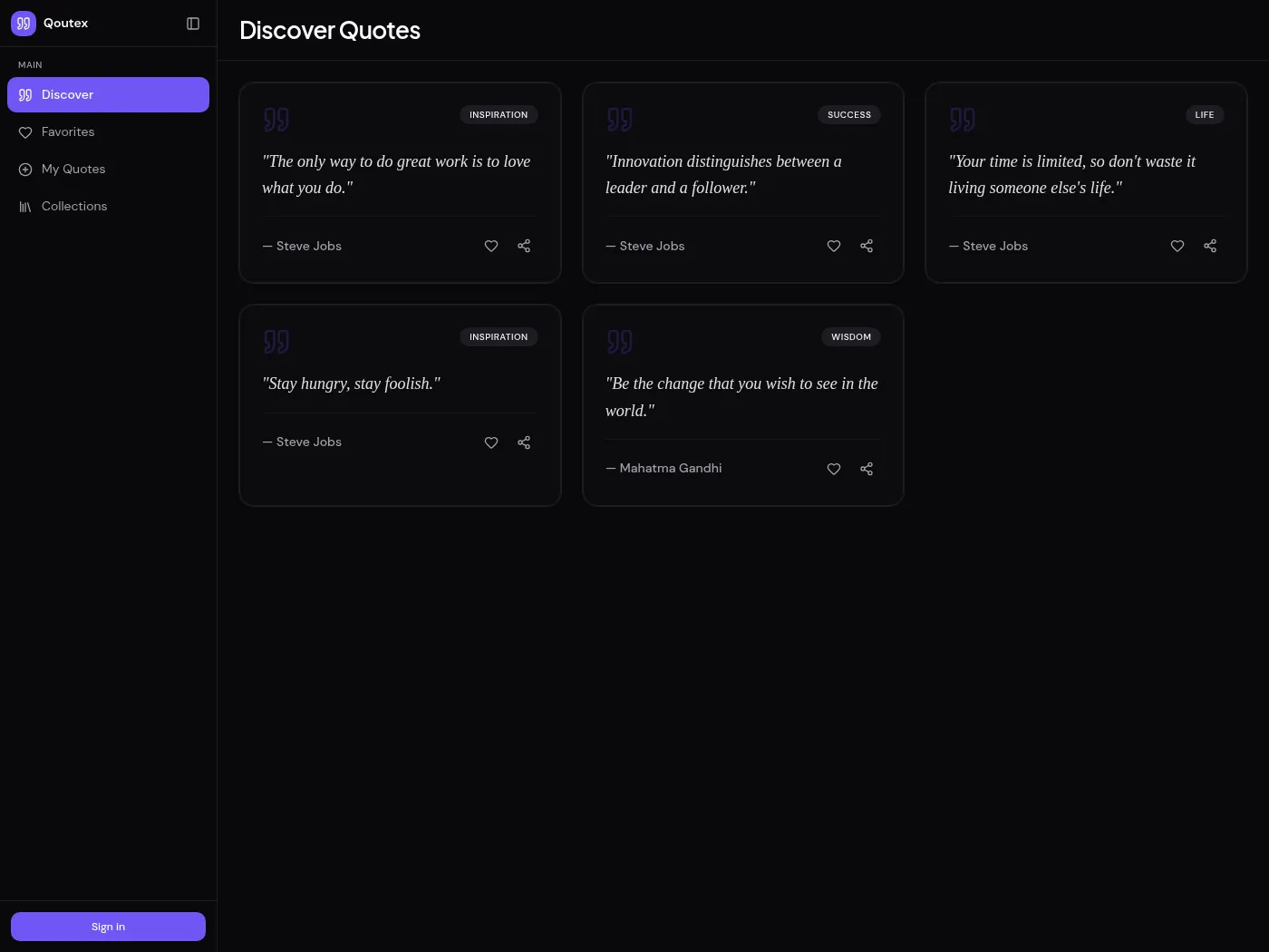 Qoutex Quotes Hub