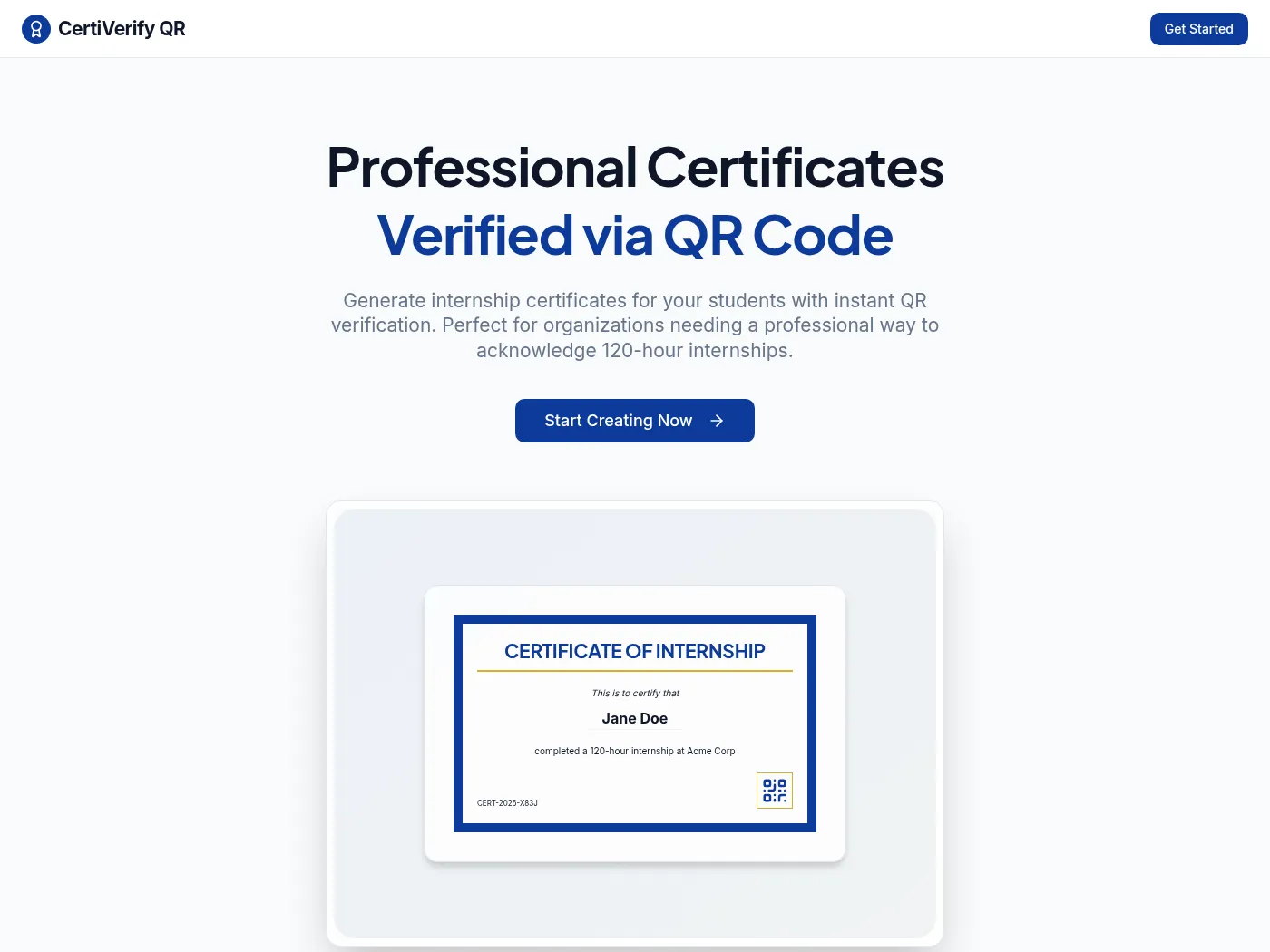 QR Code Certificate Maker