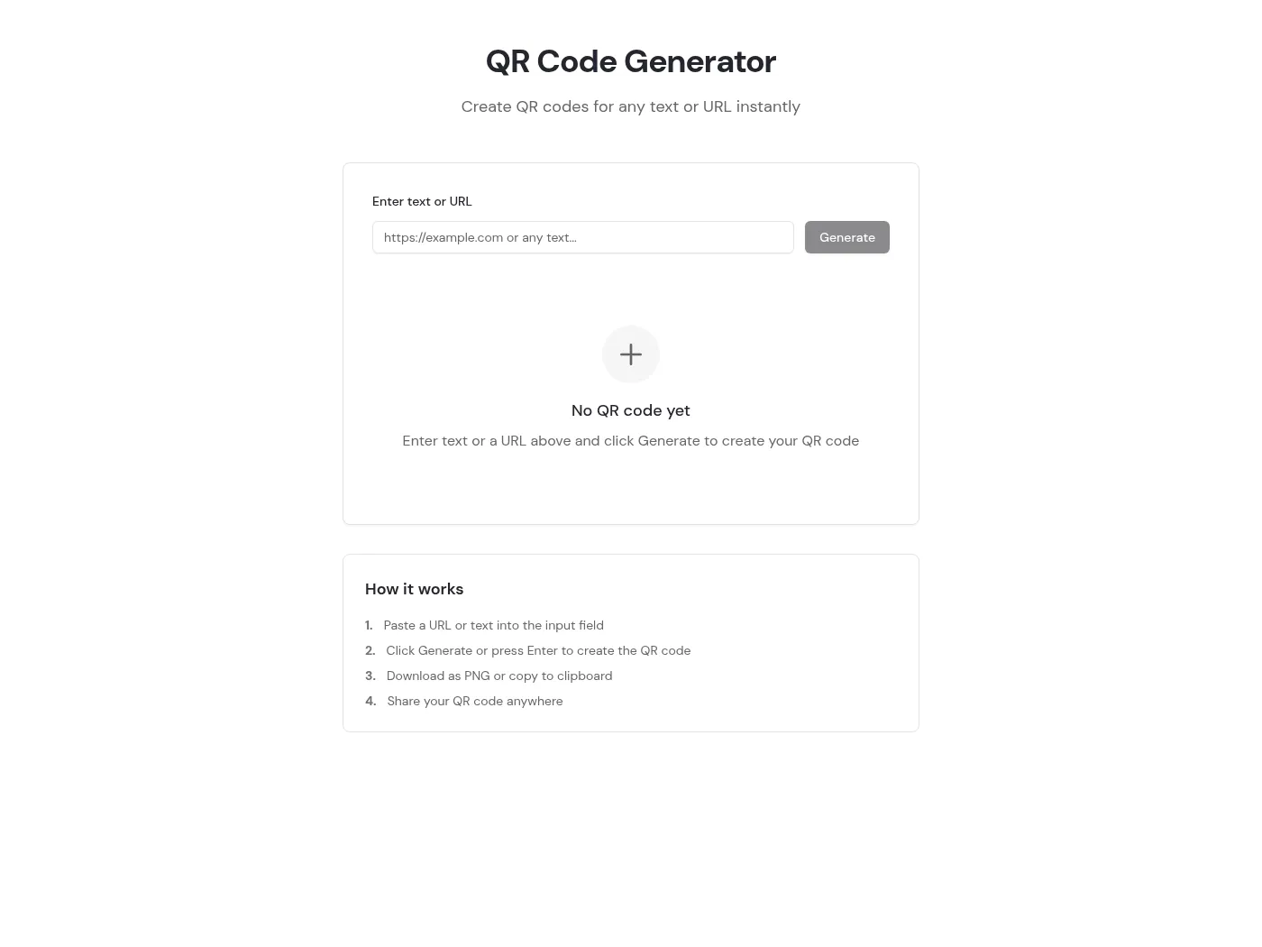 Quick QR Code Generator