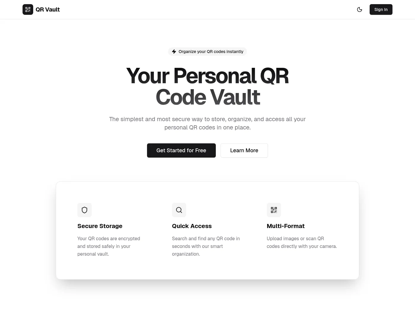 QR Code Vault