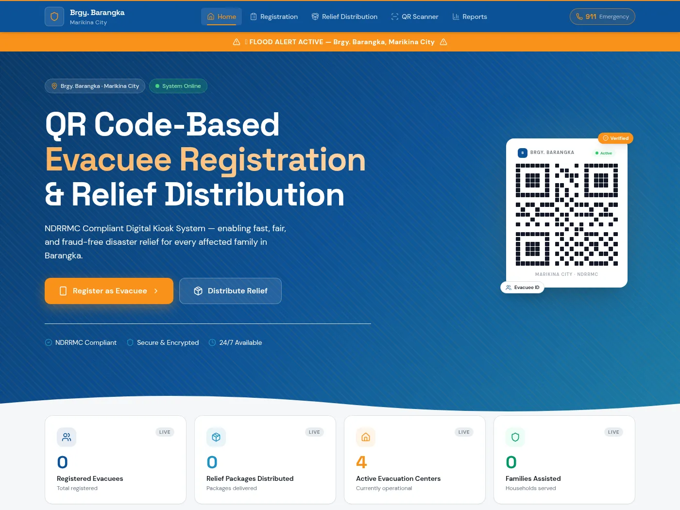 QR Kiosk Relief Portal