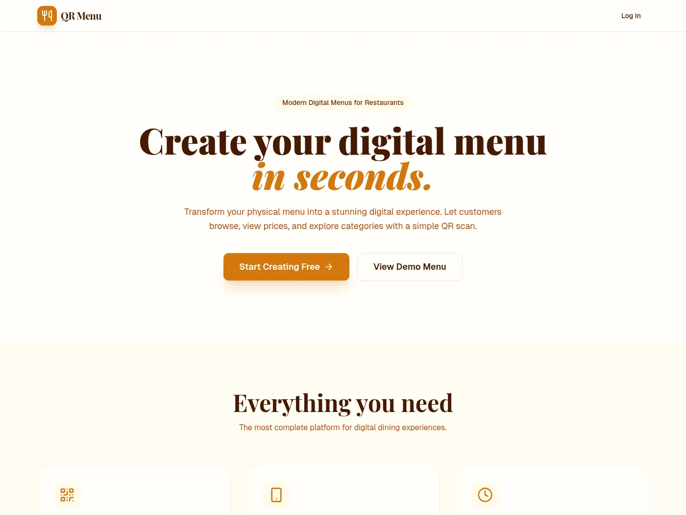 QR Food Menu