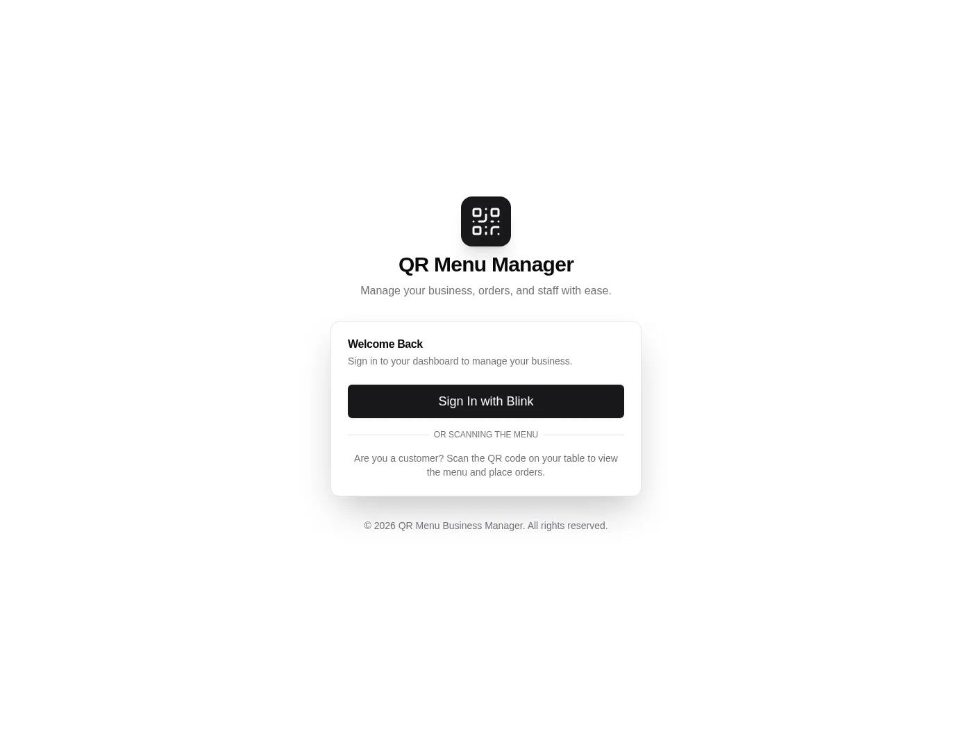 QR Menu Business Manager