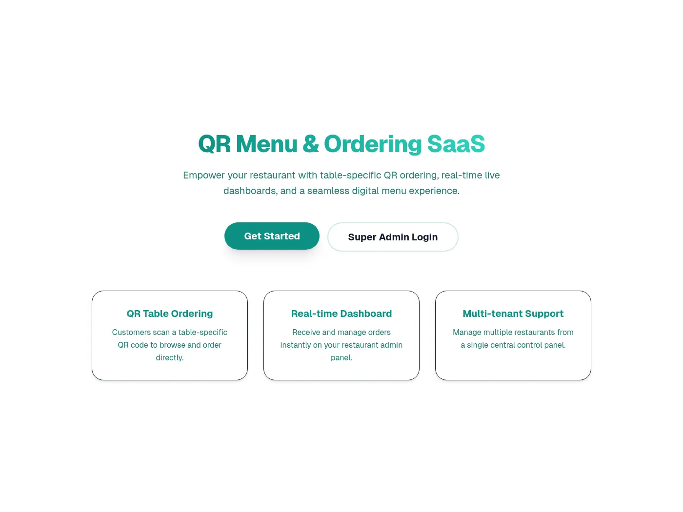 QR Menu SaaS Platform