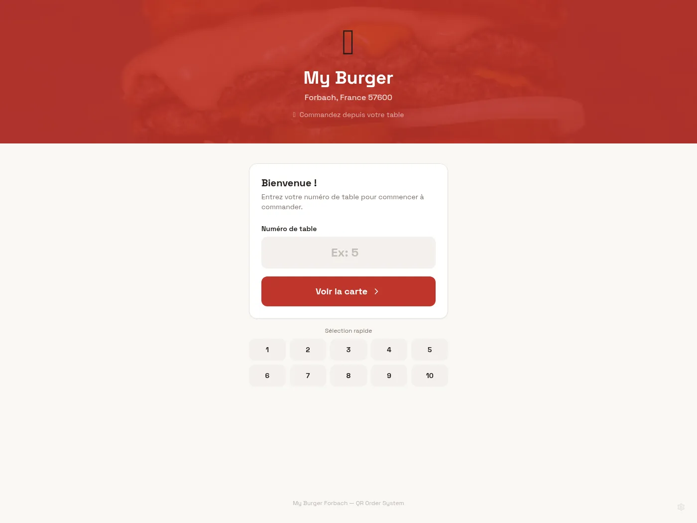 QR Order My Burger