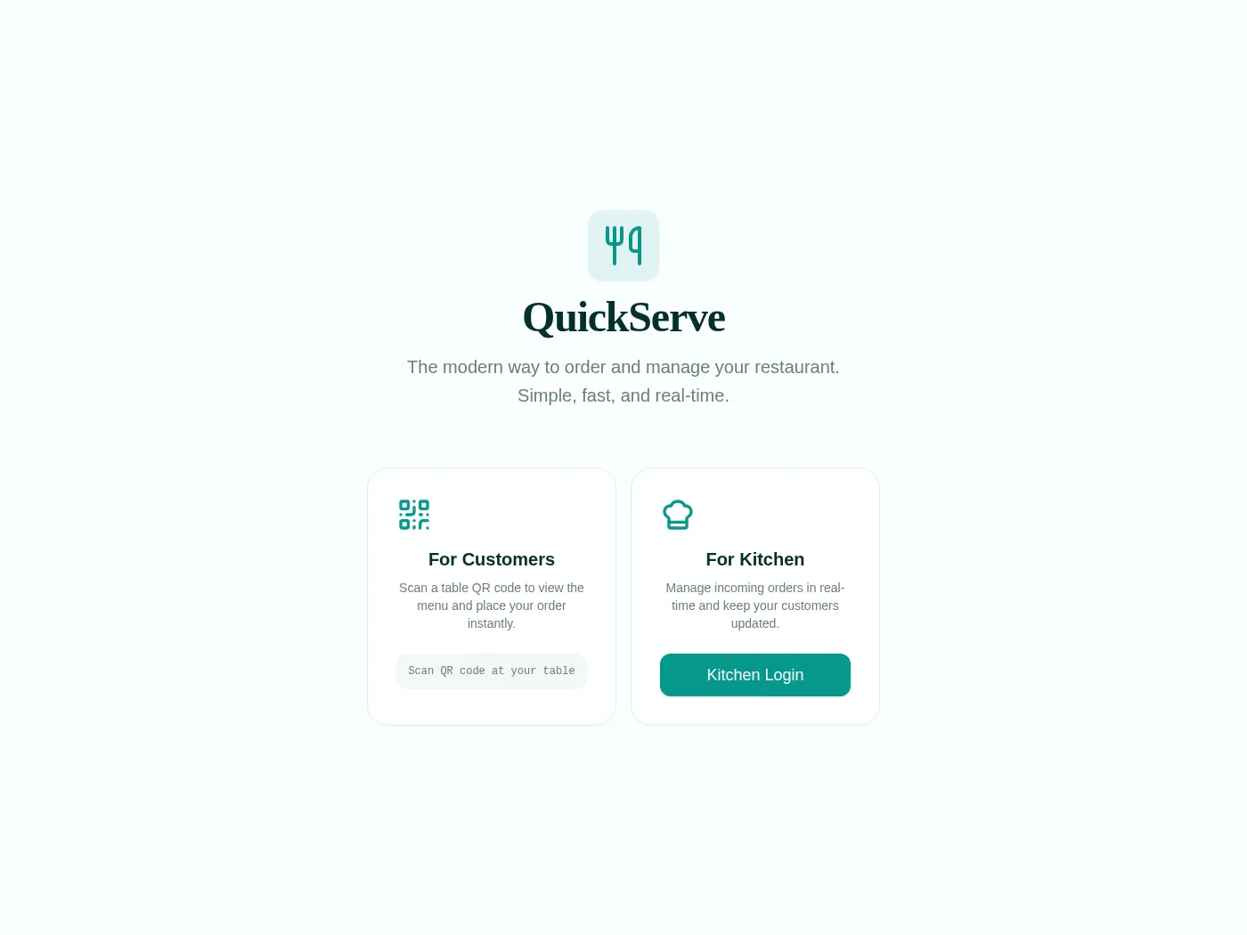 QuickServe QR Ordering