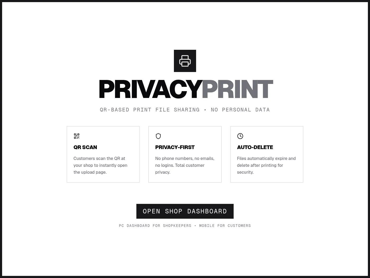 PrivacyPrint QR Share