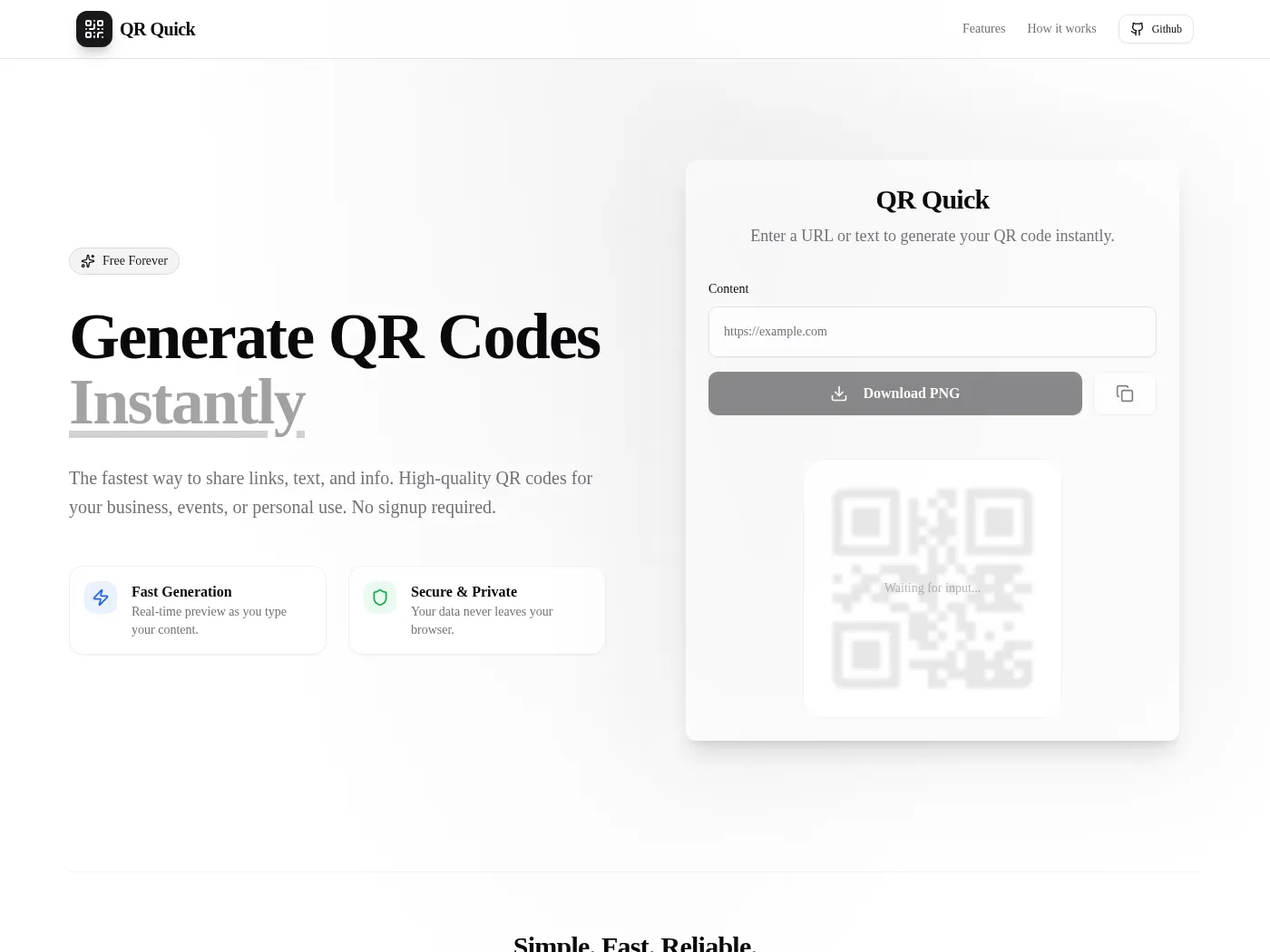 QR Quick Generator