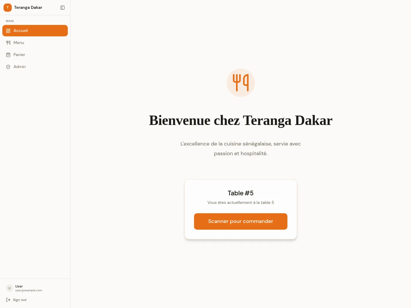 QR Restaurant Dakar