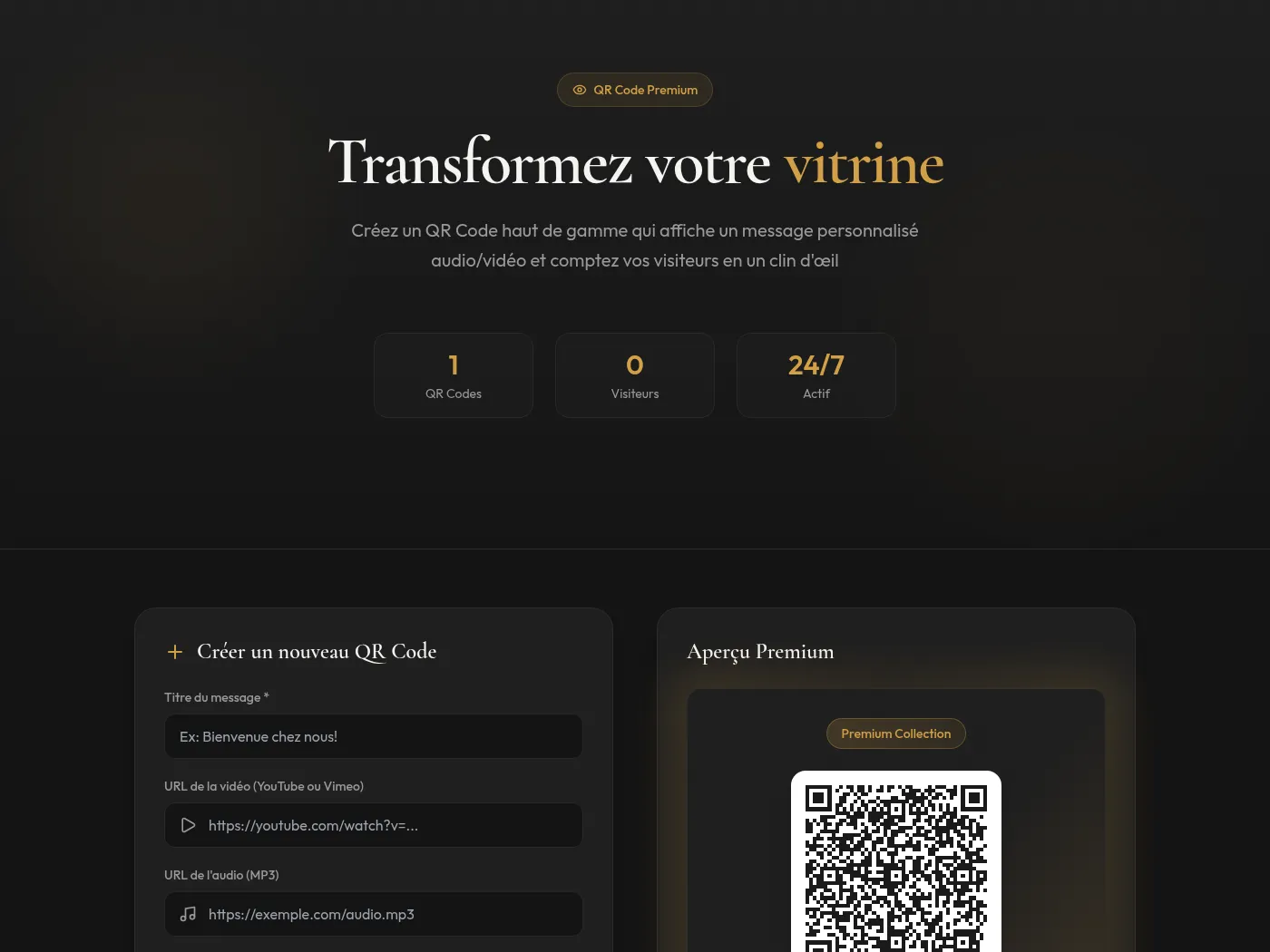 QR Vitrine Premium