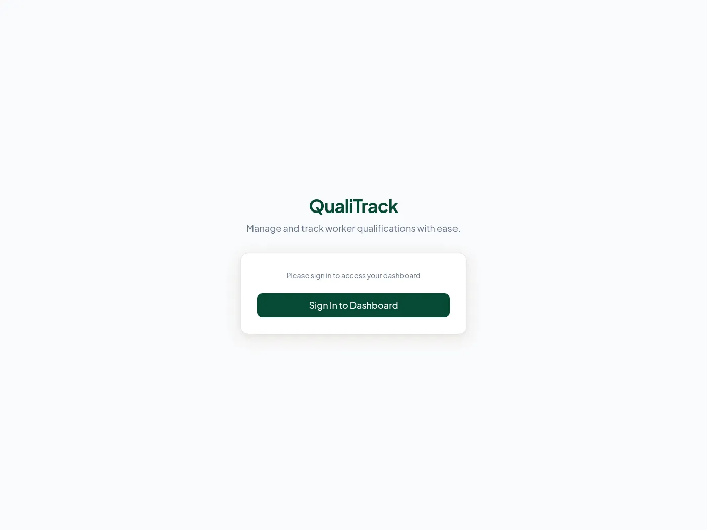 QualiTrack Dashboard