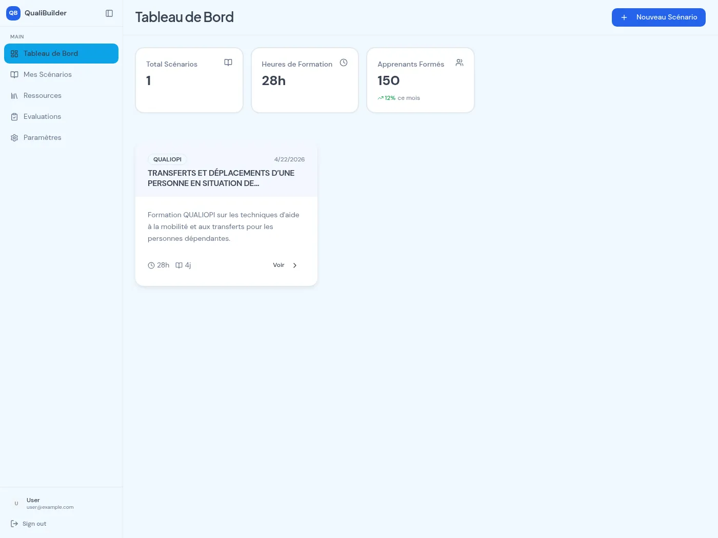 Qualiopi Training Scenario Builder