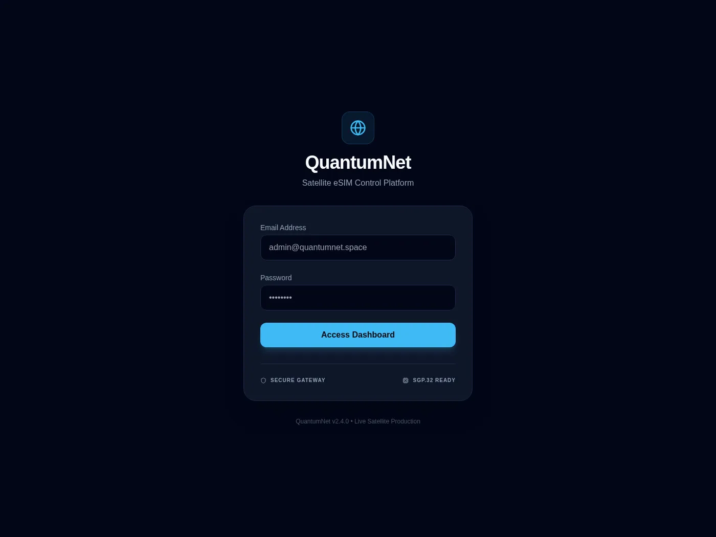 QuantumNet Dashboard