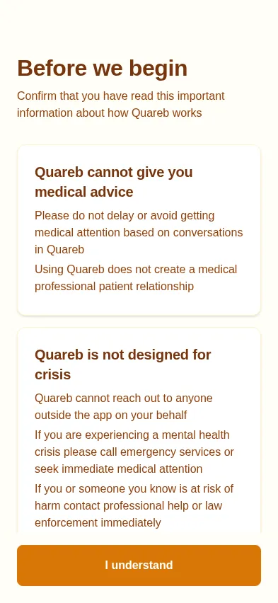 Quareb Onboarding Mobile Flow