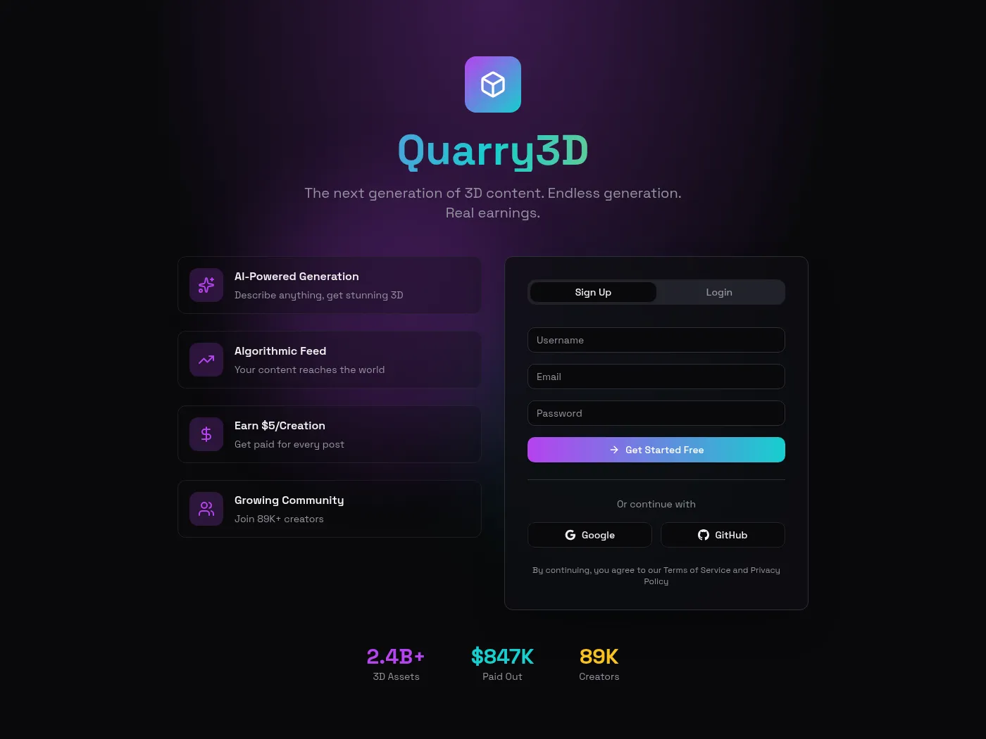 Quarry3D Social Feed