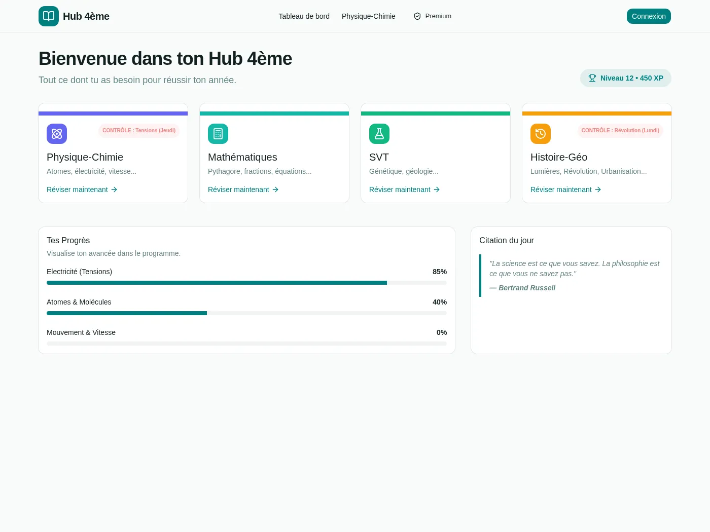 Quatrième Year Hub