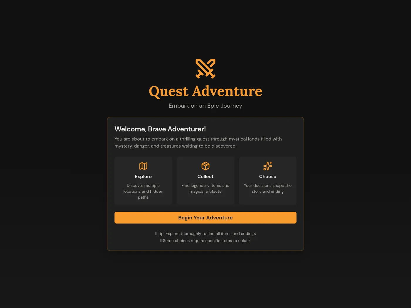 Quest Adventure Game