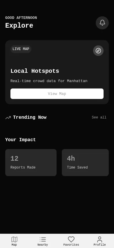 QueueLess Live Crowd App