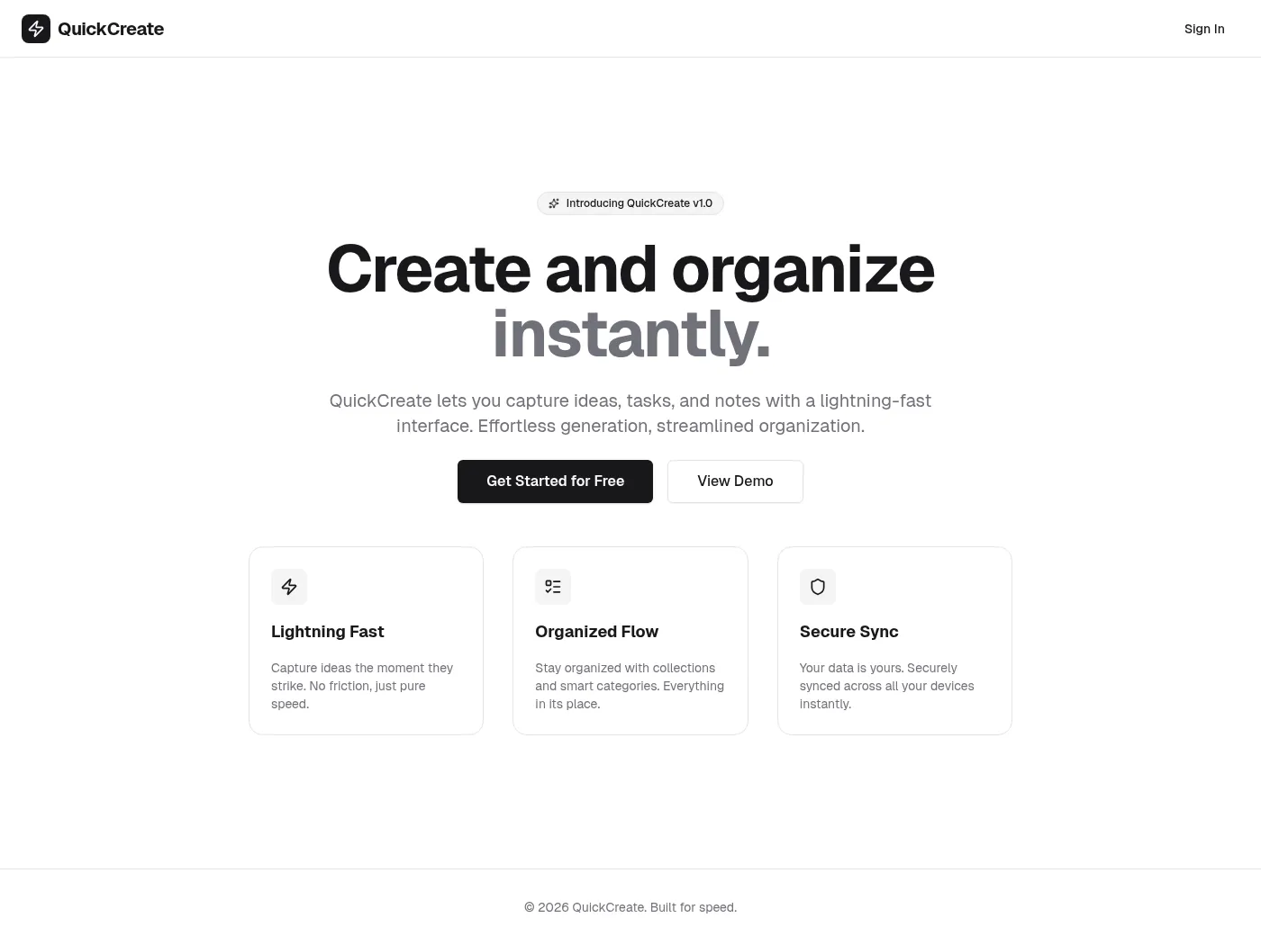 QuickCreate