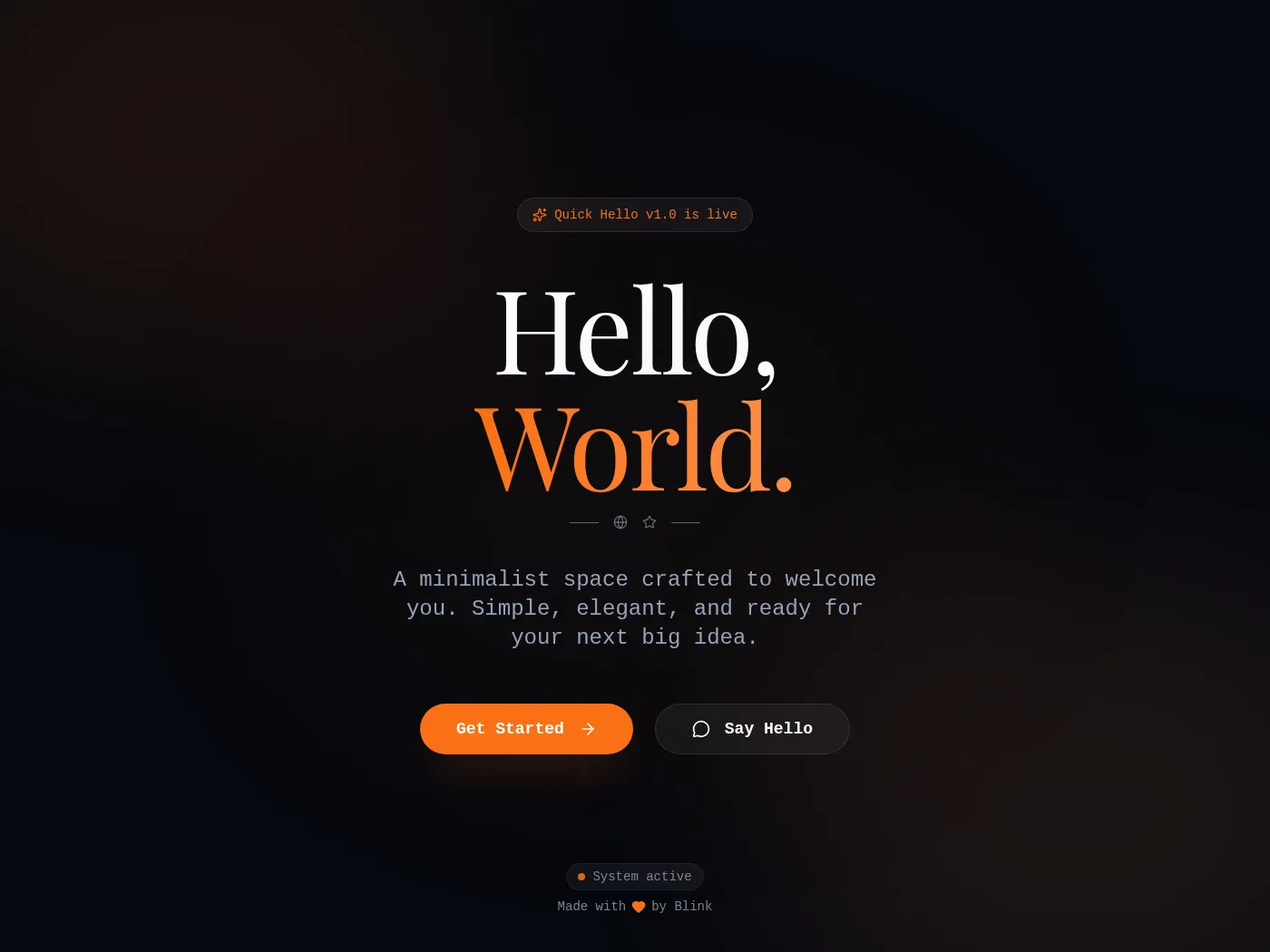 Quick Hello App