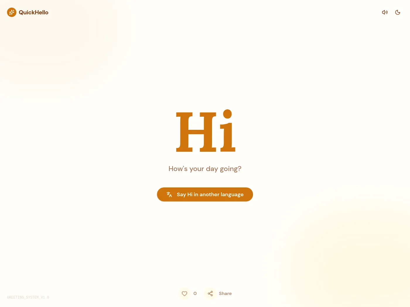 Quick Hello App
