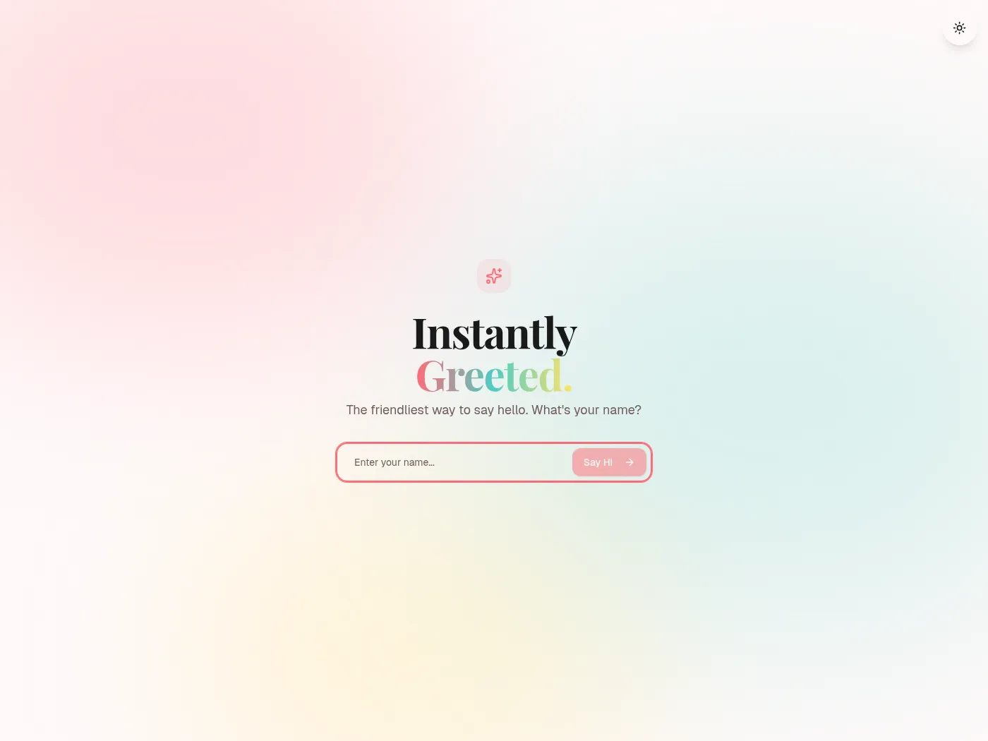 Quick Hello App