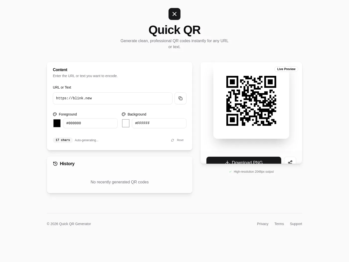 Quick QR Generator