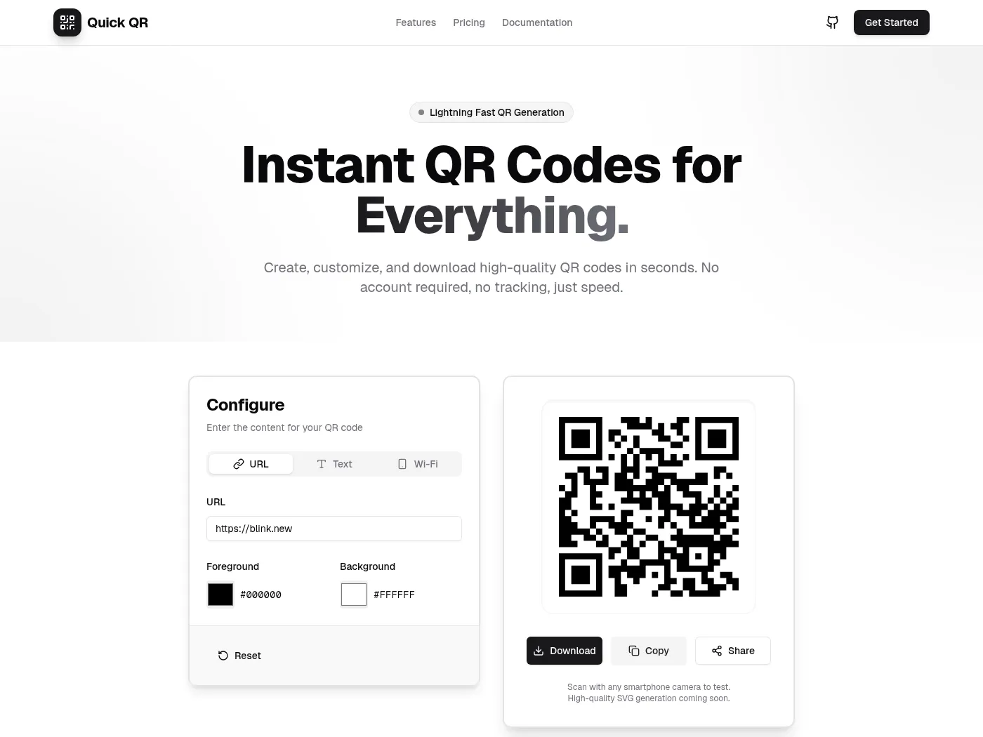 Quick QR Generator