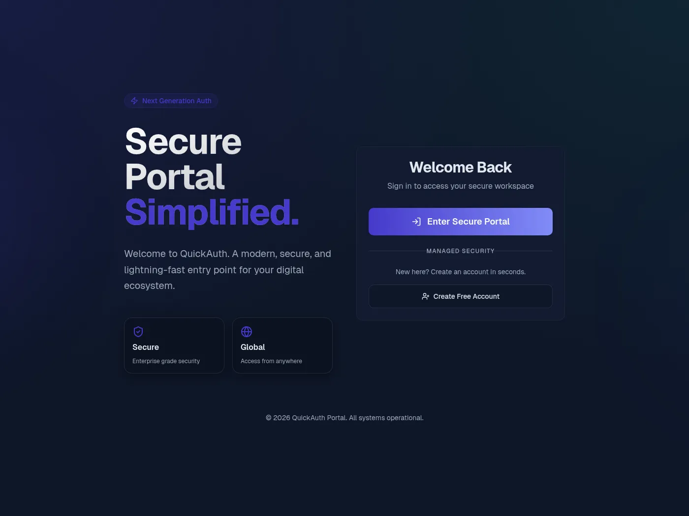QuickAuth Web Portal