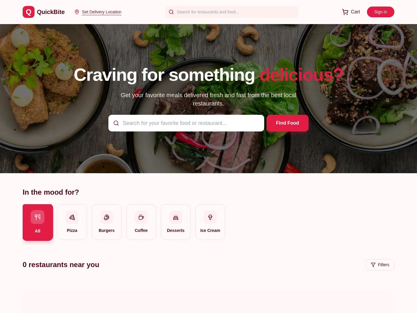 QuickBite Delivery App