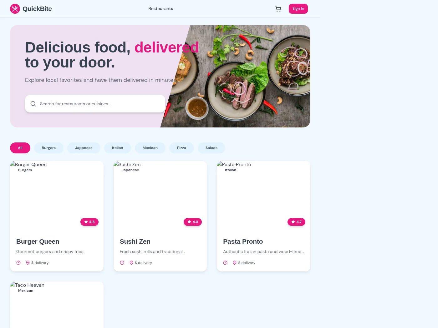 QuickBite Food Delivery